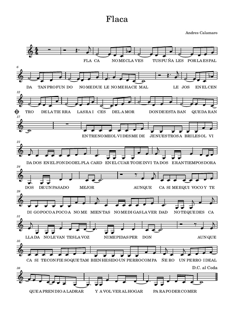 Análisis de "Flaca" de Andrés Calamaro | PDF