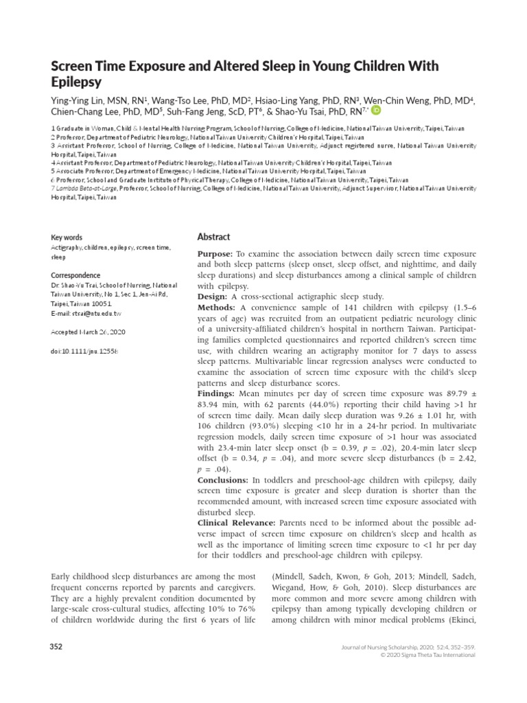 Journal Screen Time and Epilepsy | PDF | Health Sciences | Medicine