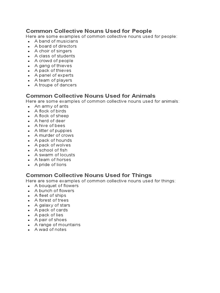 Collective Nouns | PDF