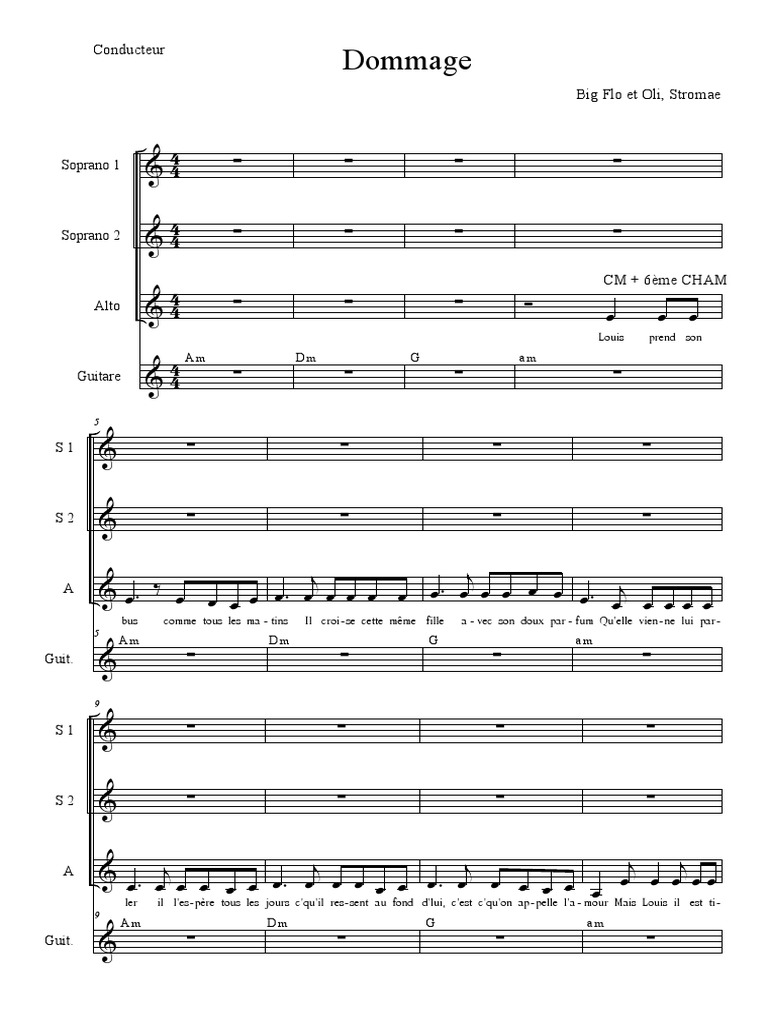 Dommage BigFlo Oli Pour Chorale | PDF