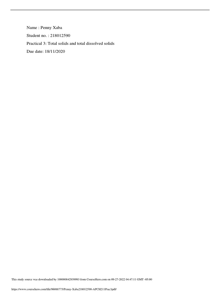 Penny Xaba 218012590 APCH211 Prac3 PDF | PDF | Water | Magnesium