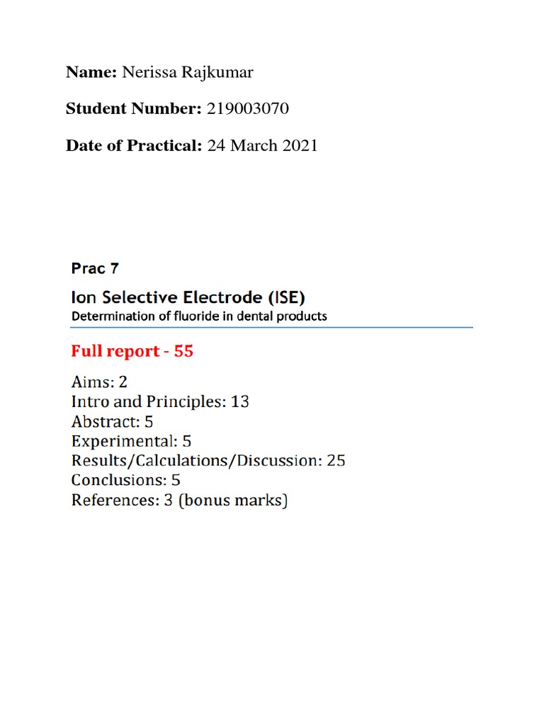 Chem340 Practical 7 100% | PDF