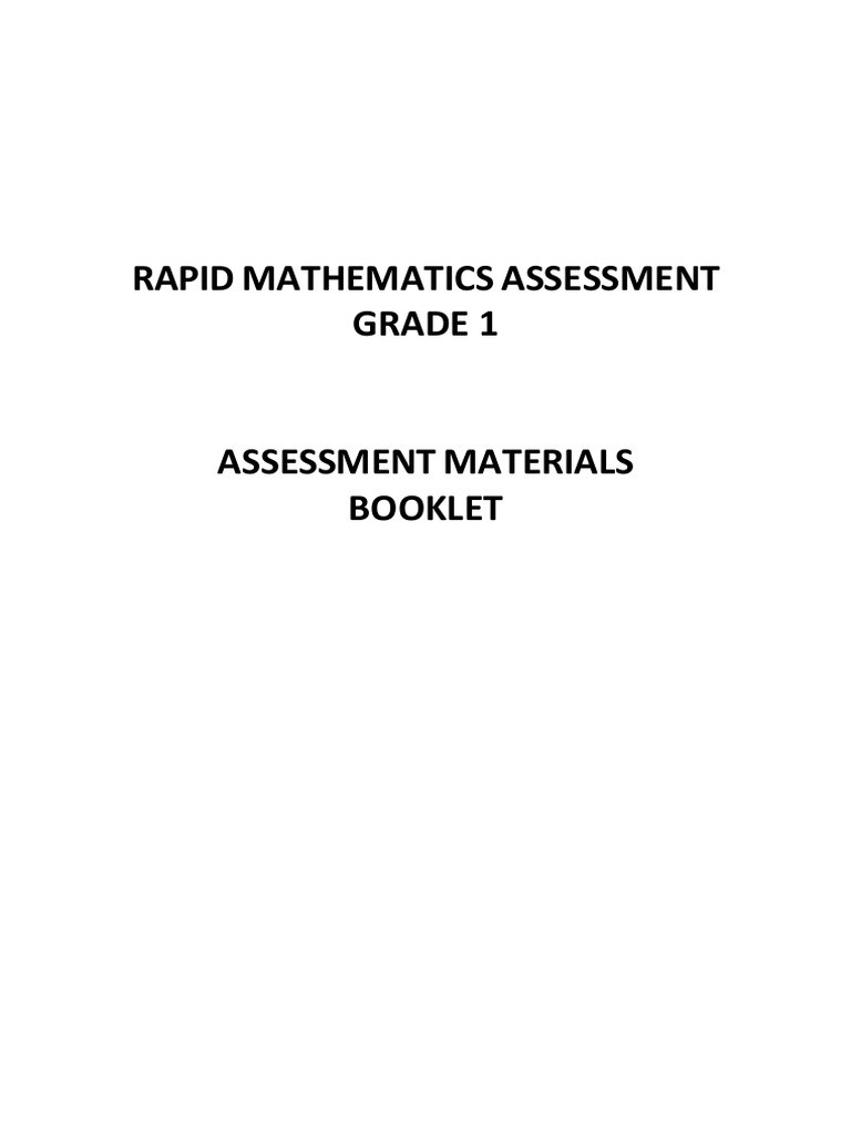 RMA - Grade 1 - MM-SB - Assessment Materials Booklet - 17 June 2023 ...