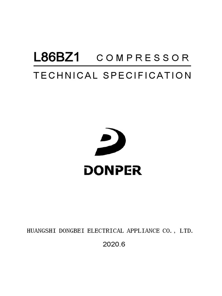 Compresor Nevera 1 3HP R134a 110V Baja L86BZ1 Donper | PDF | Relay | Vacuum Tube