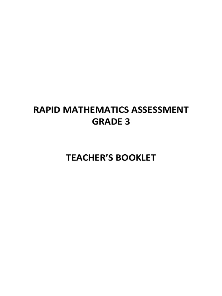 Grade 3 Rapid Mathematics Assessment Guide | PDF