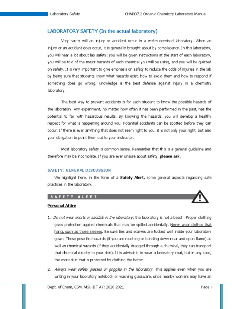 Laboratory Safety Guidelines for Chem Students | PDF