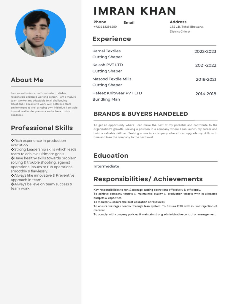 Imran CV | Download Free PDF | Economies