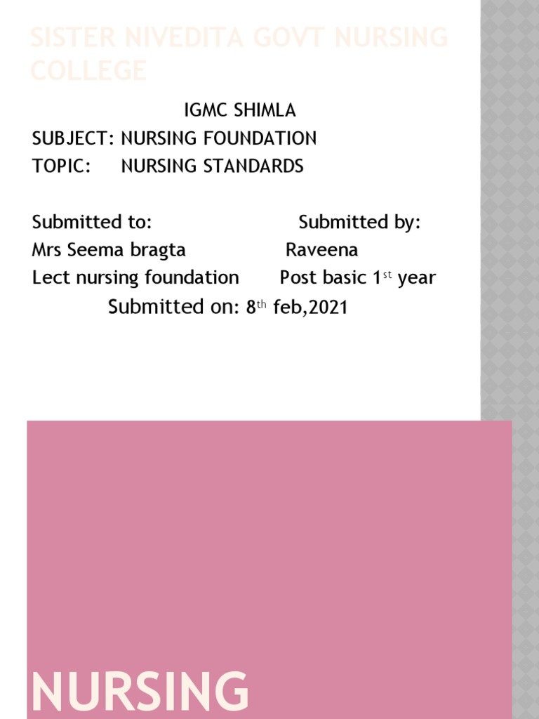 Nursing Standards | PDF