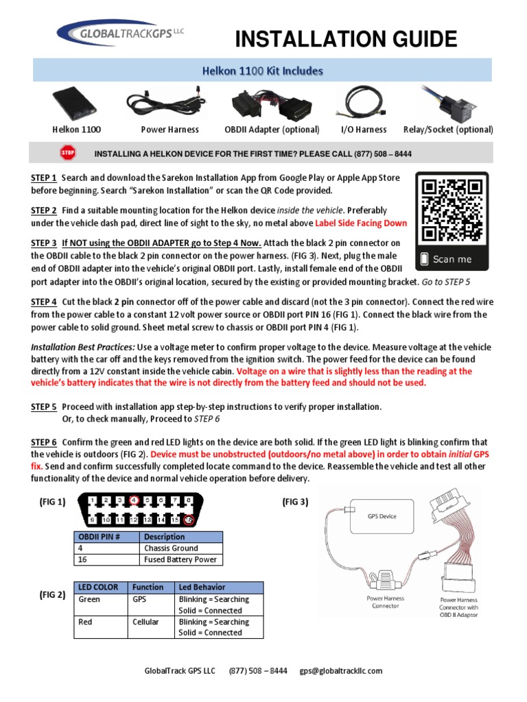 Globaltrack Helkon 1100 Installation Guide Pdf Electrical Connector