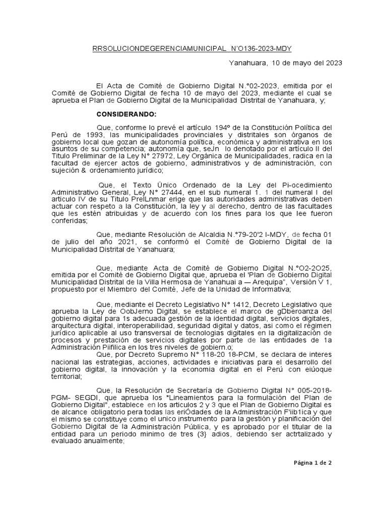 Plan de Gobierno Digital 2023 | PDF | Gobierno E | La seguridad informática