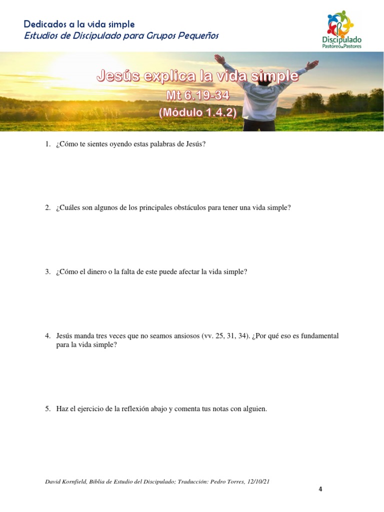 Vida Simple: Guía de Discipulado | PDF | Jesús | Dios