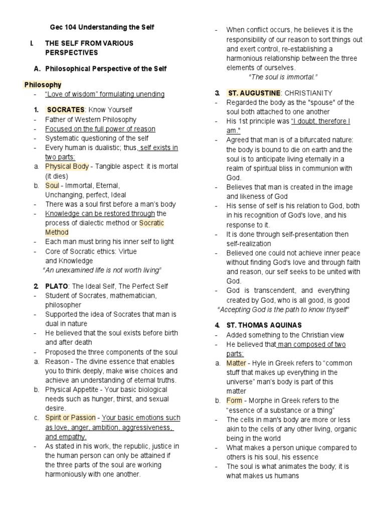 Uts Prelims | PDF | Philosophy Of Self | Id