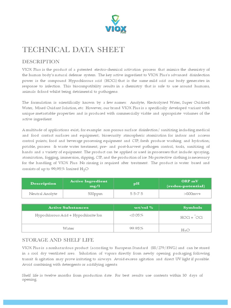 VIOX Plus - TDS - Rev0 | PDF