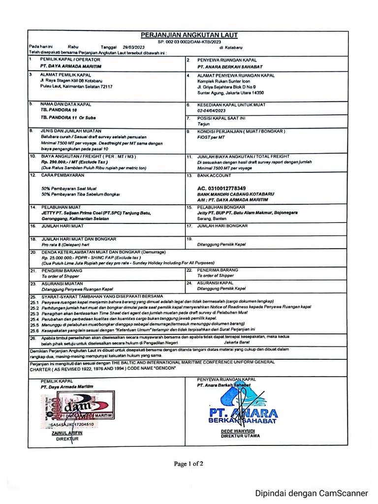 SPAL PT - Daya Armada Maritim | PDF