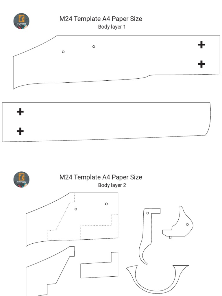 Template M24 Sniper A4 Paper Size ToyDIY | PDF