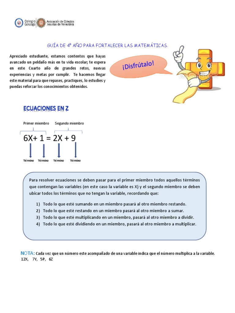 Matemáticas 4to Año | PDF | Triángulo | Ecuaciones