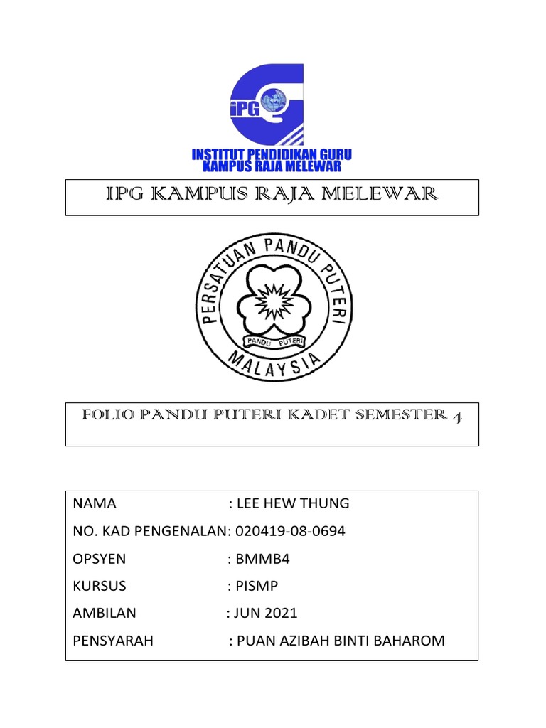 Buku Log Pandu Puteri Kadet Ipgkrm | PDF