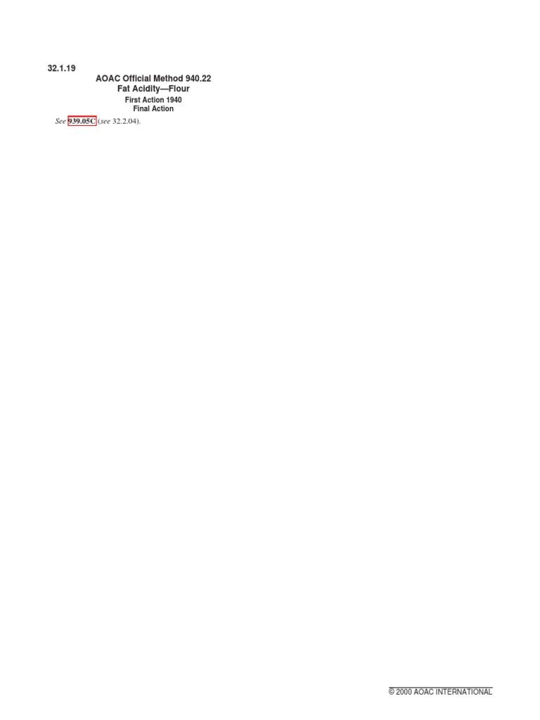 AOAC Official Method 940.22 Fat Acidity-Flour | PDF