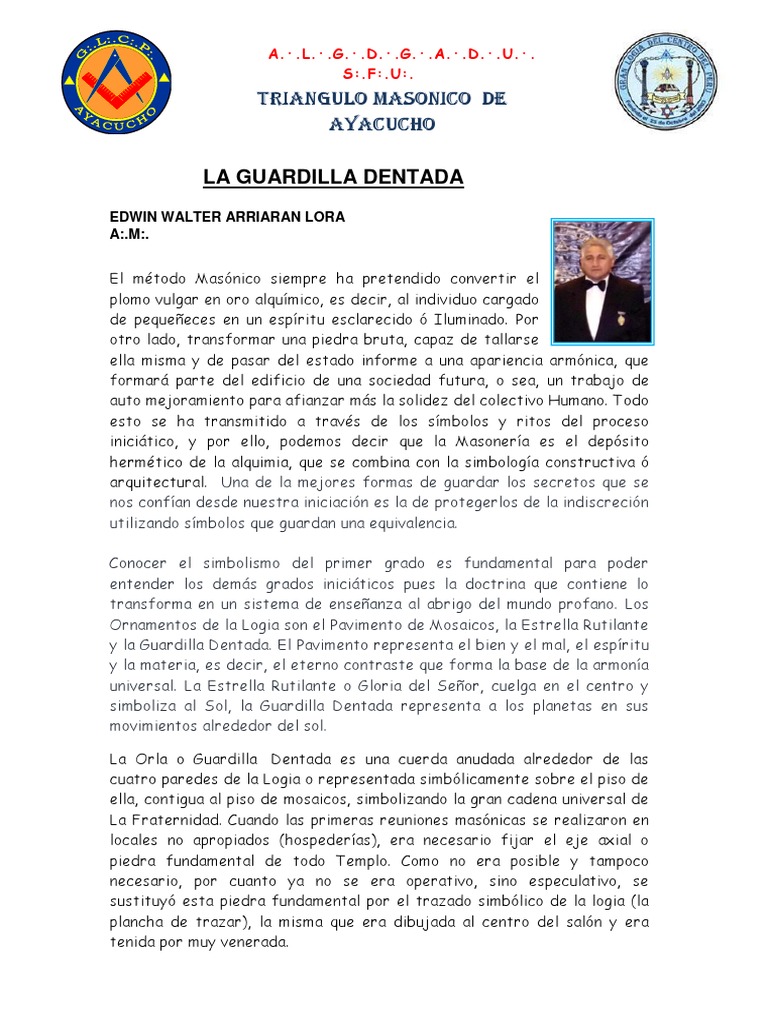 Significado de la Guardilla Dentada | PDF | Masonería | Alquimia