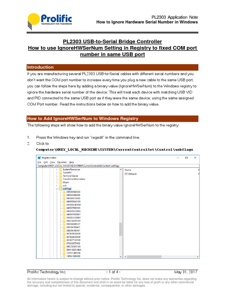 Ignore Hardware Serial Number in Windows | PDF | Windows Registry | Usb
