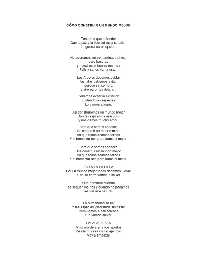 Cómo Construir Un Mundo Mejor | PDF