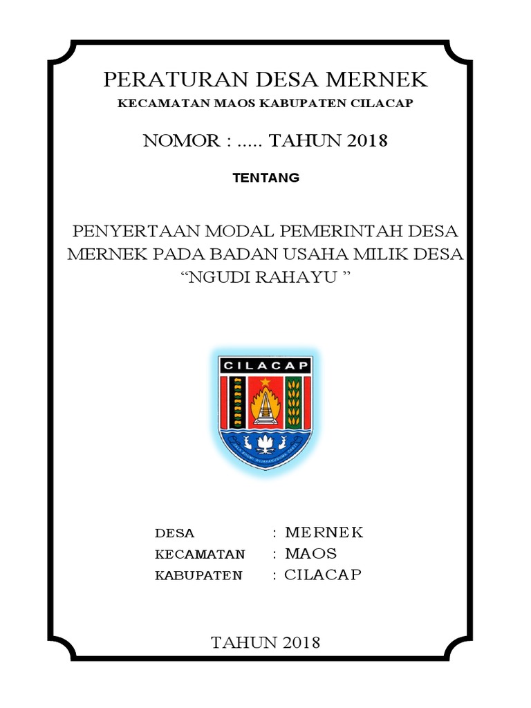 Contoh Perdes Bumdes Untuk APBDes | PDF