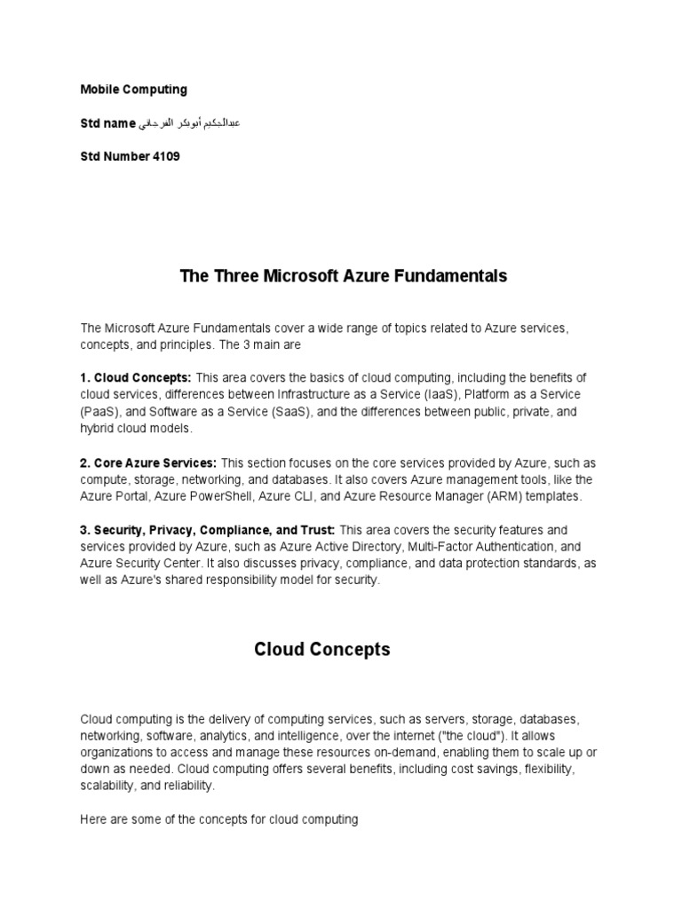Azure Fundamentals | PDF | Cloud Computing | Software As A Service