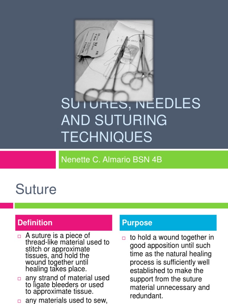 Sutures, Suture Characteristics and Suturing Techniques | Surgical ...
