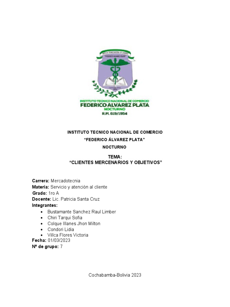 CLIENTES MERCENARIOS Y OBJETIVOS | PDF