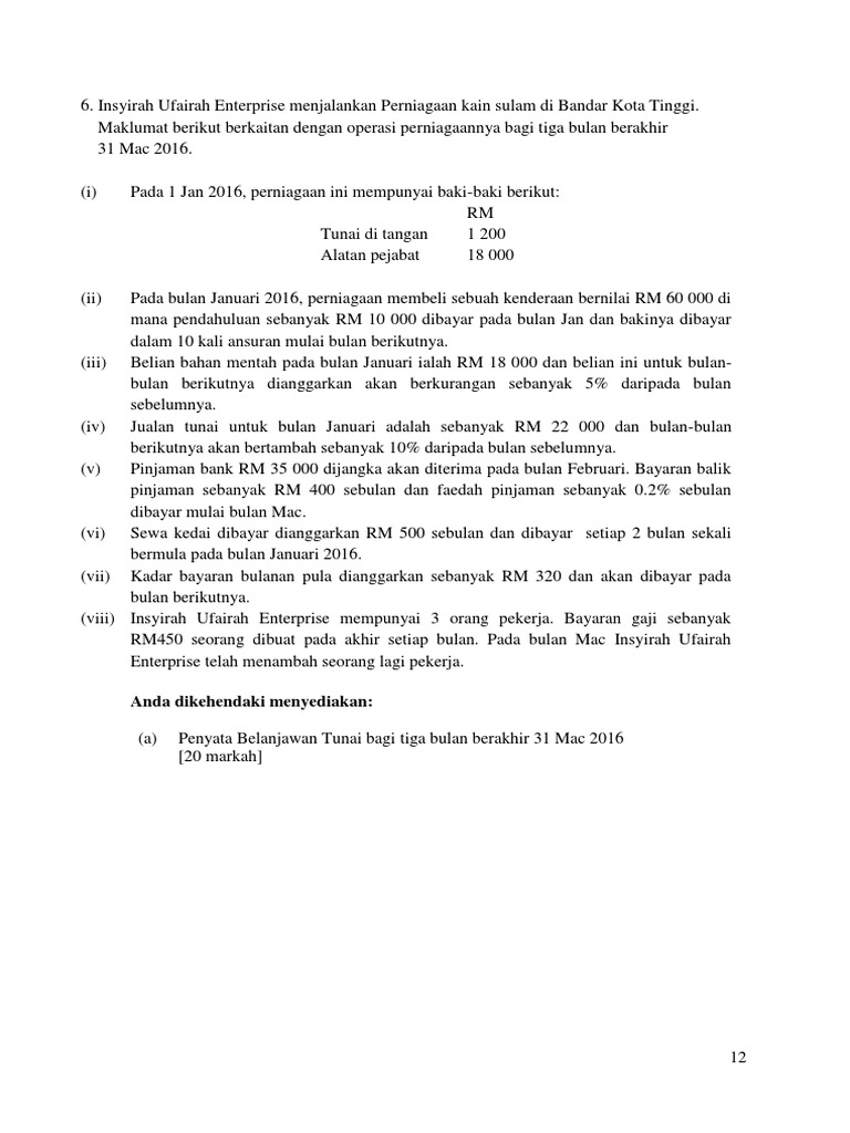 Belanjawan Tunai | PDF