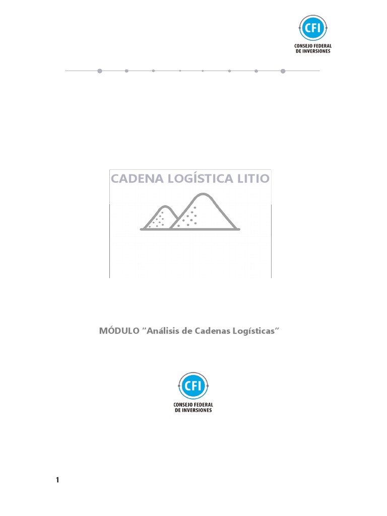 Plan de Logistica NG CFI - Cadenas Logísticas Litio | PDF | Minería ...
