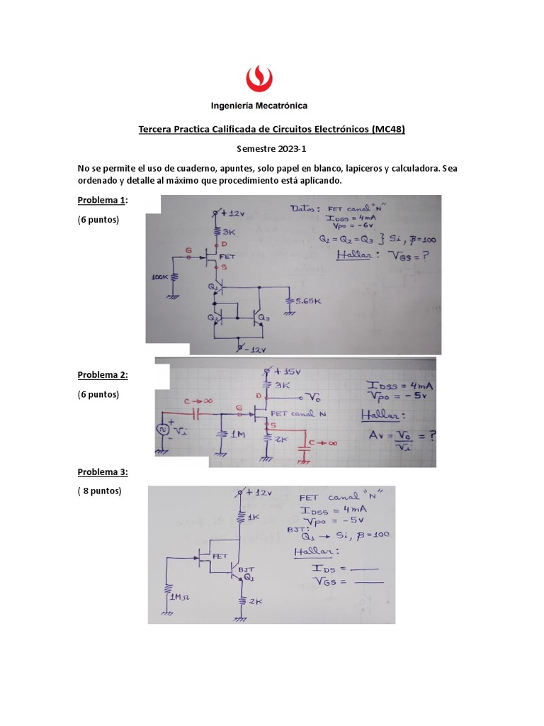 PC3 Circuitos Electrónicos | PDF
