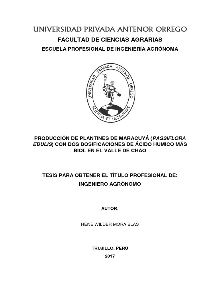 Rep Ing - Agron Rene - Mora Producción - Plantines.maracuyá ...