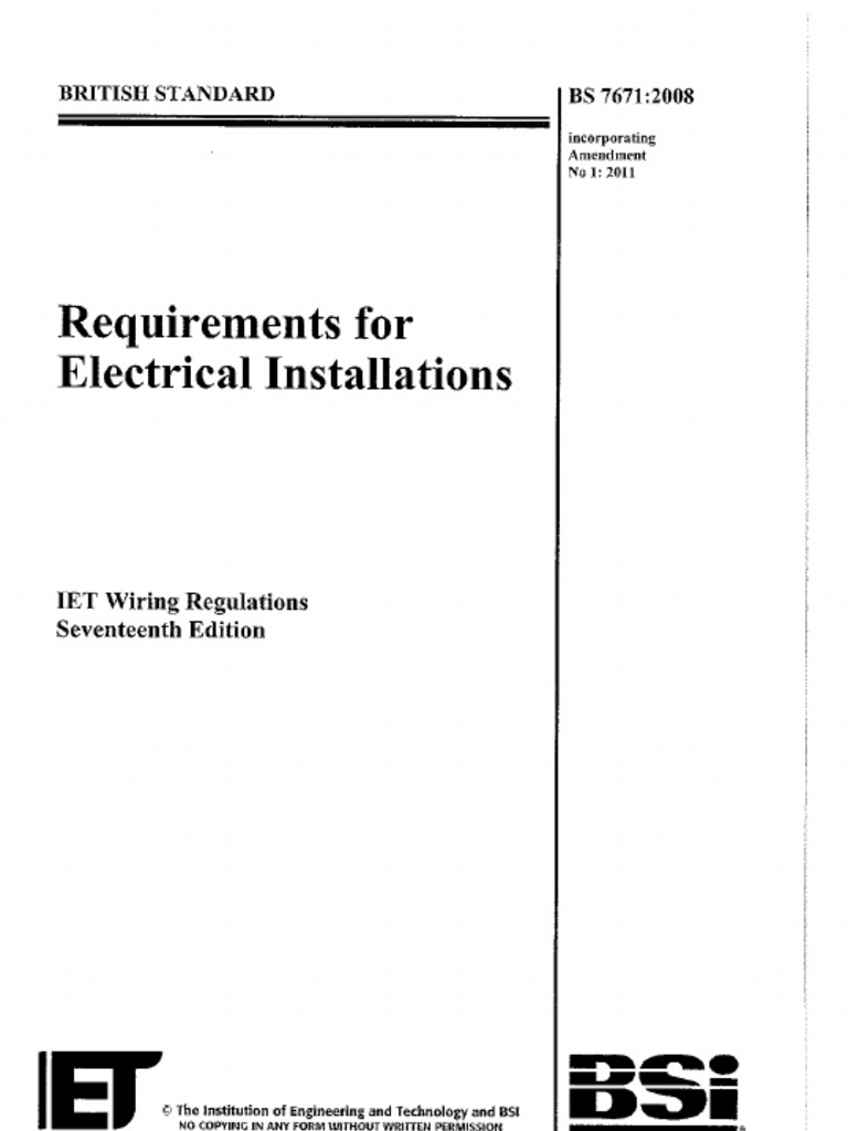 Uk BS7671 2008 | PDF