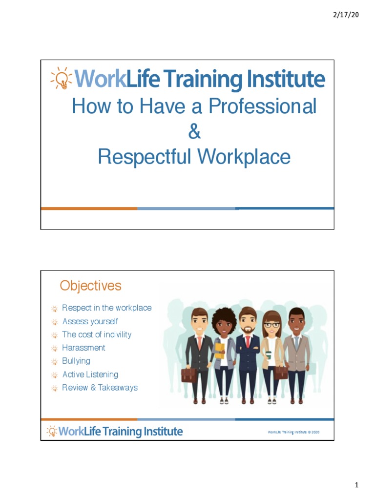 Professional and Respectful Workplace | PDF