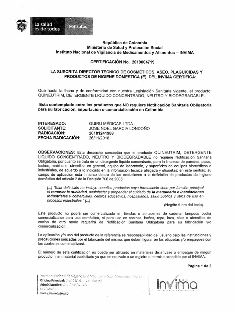 Certificacion No Requiere | PDF