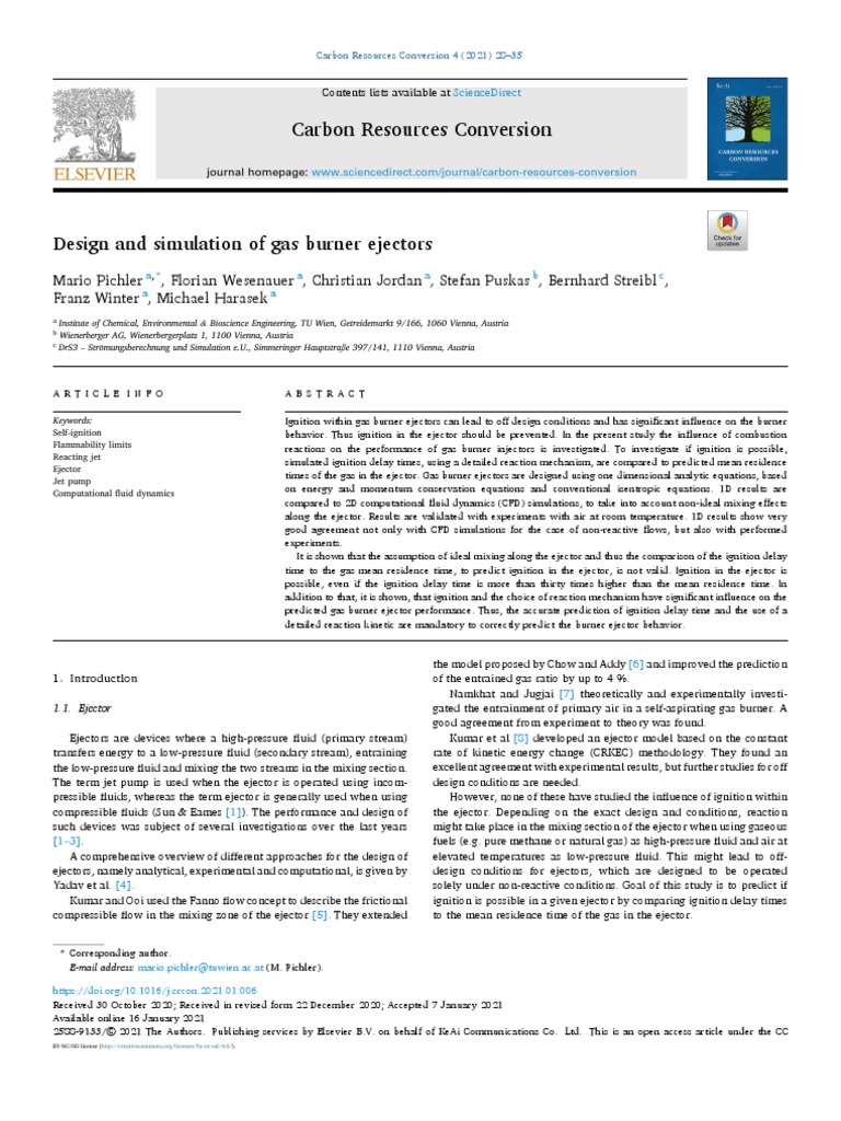 Design and Simulation of Gas Burner Ejectors - Pichler (2021) | PDF ...