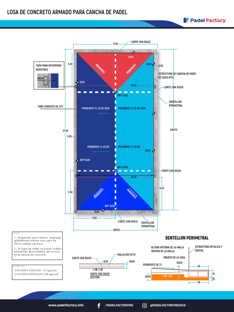 Plataforma de Concreto Padel Factory v4 | PDF | Materiales de ...