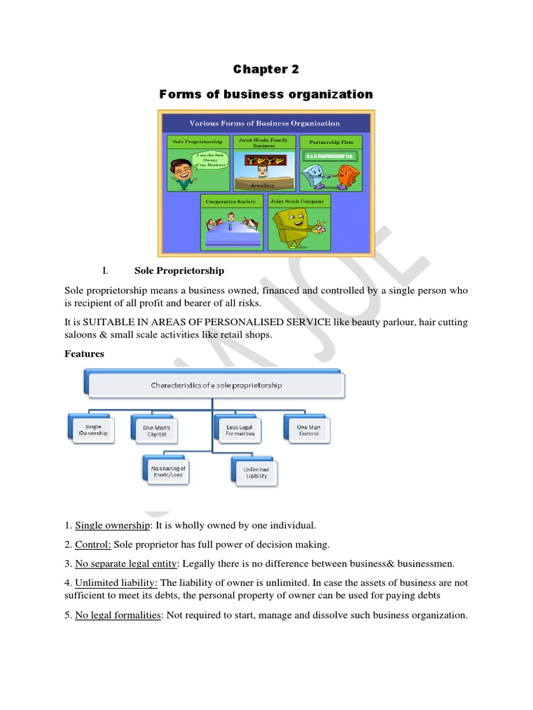 Chapter 2 forms of business organisation notes (1) | PDF | Partnership ...