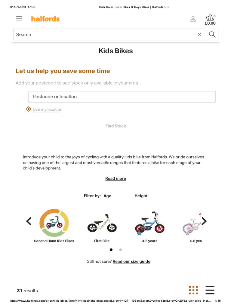 Kids Bikes, Girls Bikes & Boys Bikes - Halfords UK | PDF