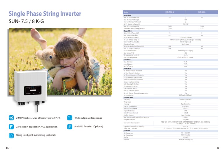 Datasheet-Deye 8kw 220v | Download Free PDF | Alternating Current | Electric Power Transmission