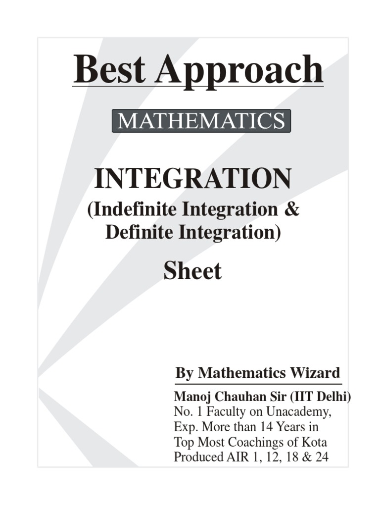 107 Integration - Sheet | PDF | Integral | Trigonometric Functions