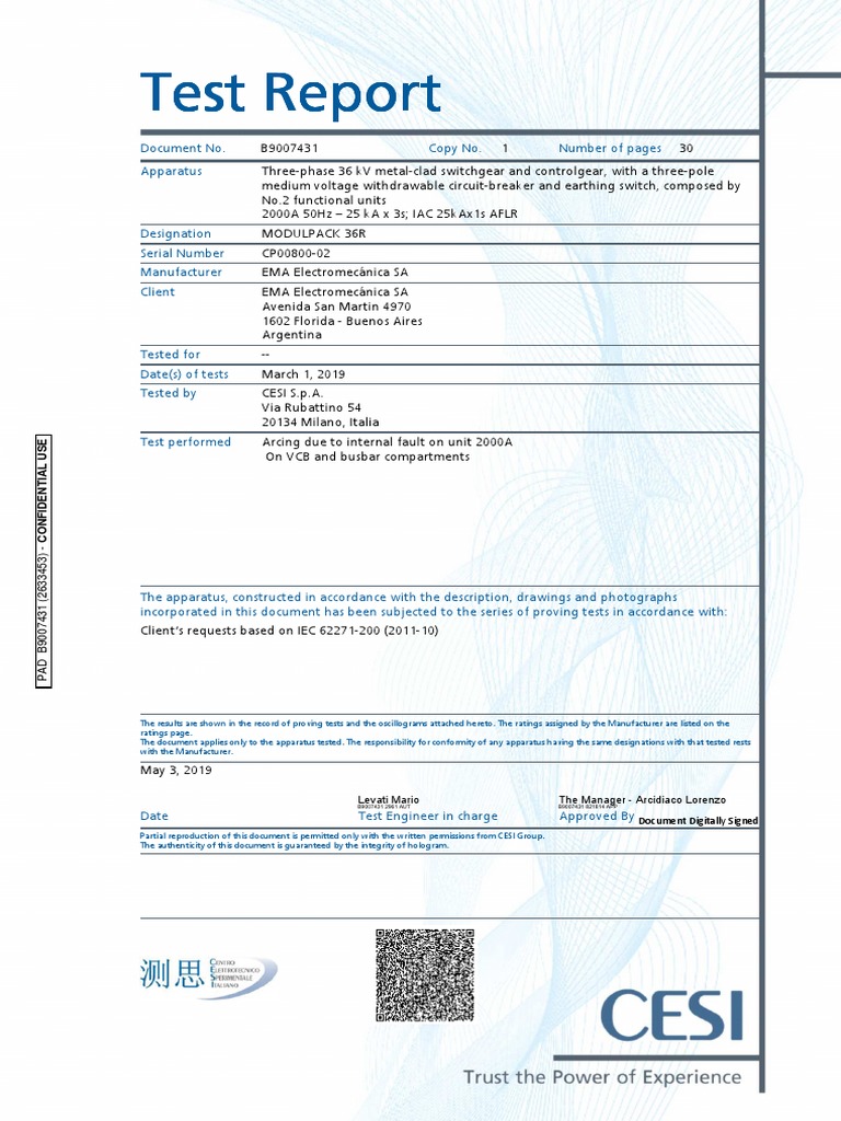 Cesi B9007431 | PDF | Electrical Engineering | Electricity