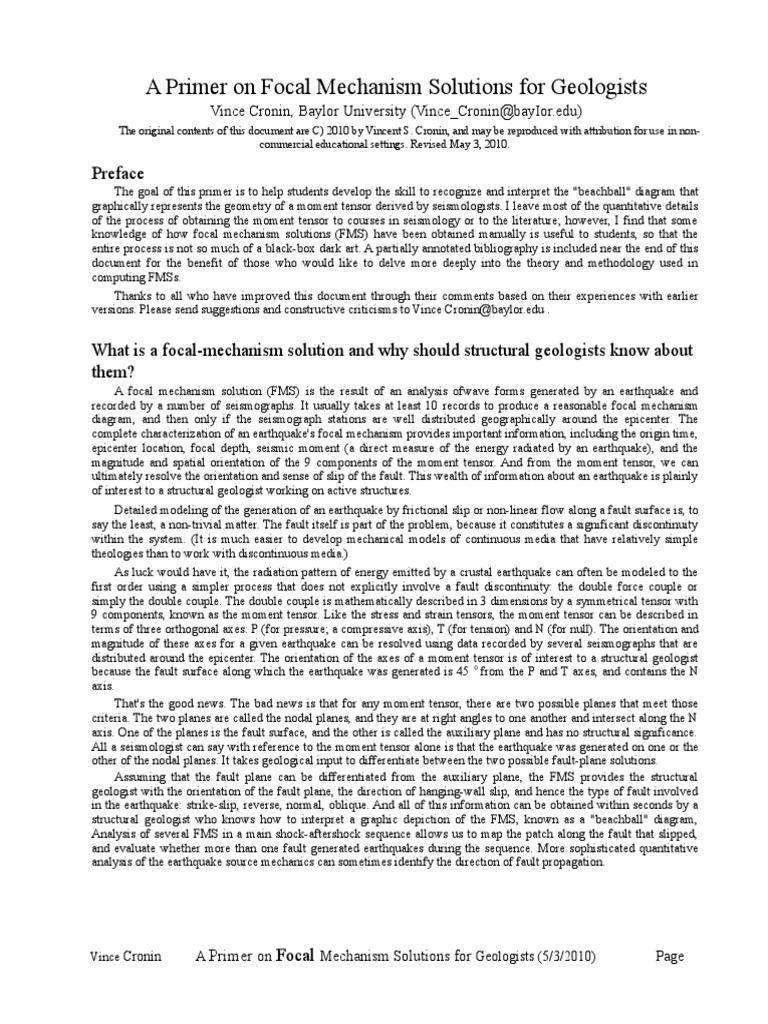 Understanding Focal Mechanism Diagrams | PDF | Teaching Methods & Materials
