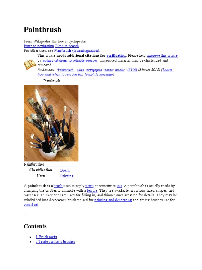 Paintbrush Pdf Conservation And Restoration Materials Plastic Arts