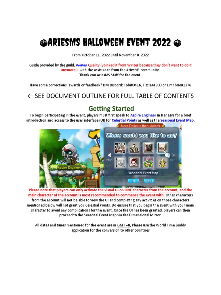 ? AriesMS Halloween Event 2022 (WIP) | PDF