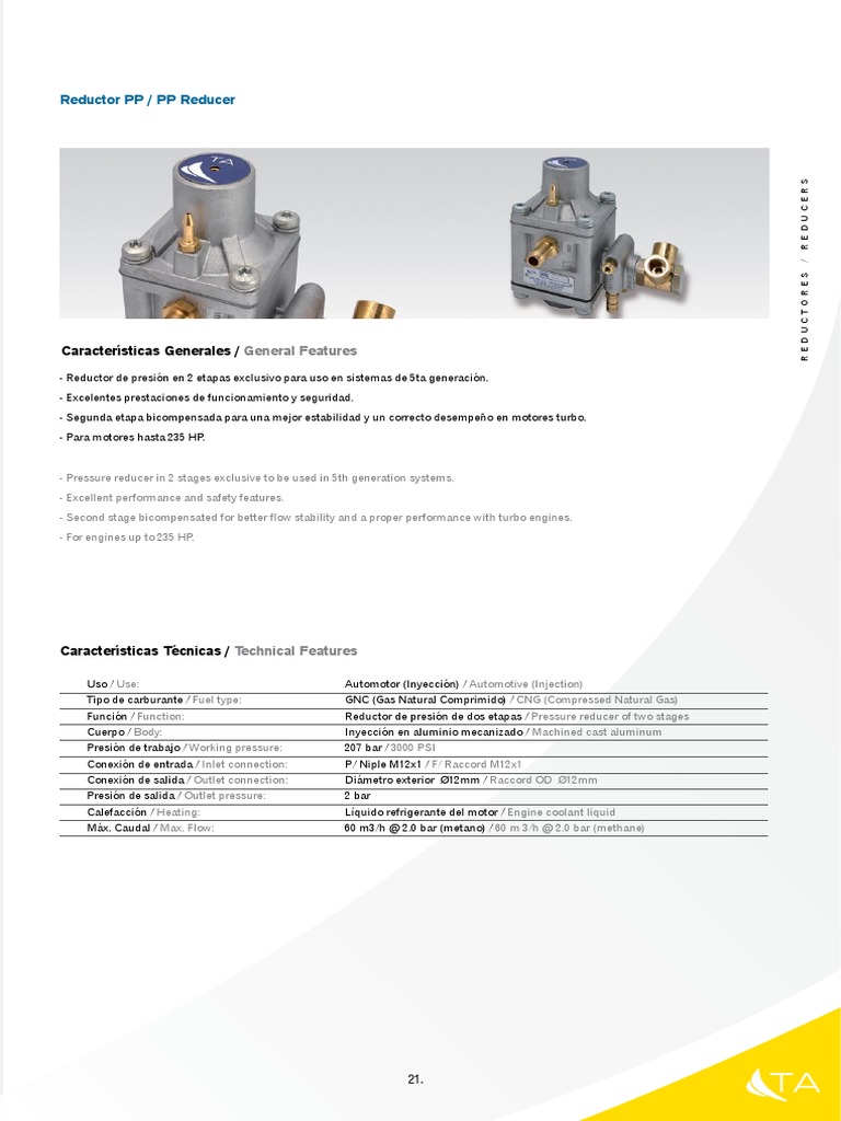 Reductores GNC - GLP GNC-LPG Reducers | PDF