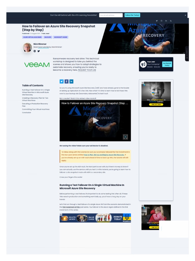 How To Failover An Azure Site Recovery Snapshot (Step by Step) | PDF