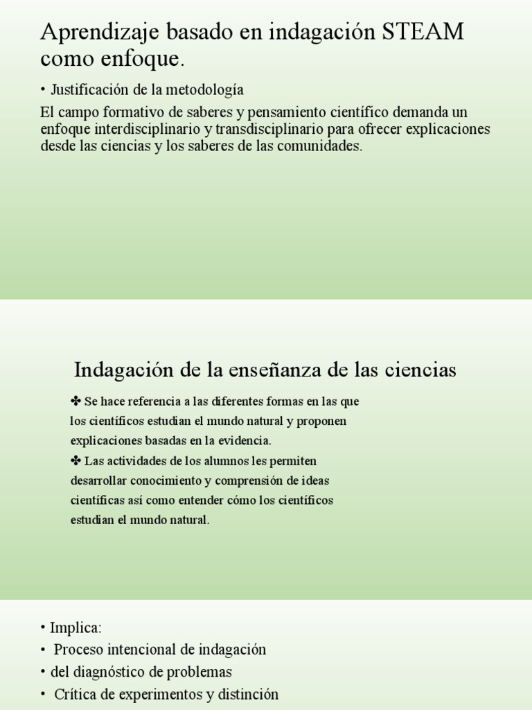 Aprendizaje Basado en Indagación STEAM Como Enfoque | PDF | Aprendizaje | Evidencia