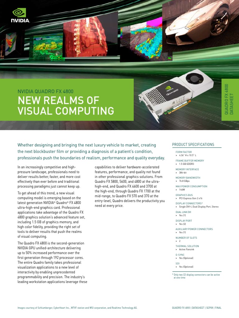 NV DS QFX 4800 US Sep08 HP LR | PDF | Shader | Graphics Processing Unit